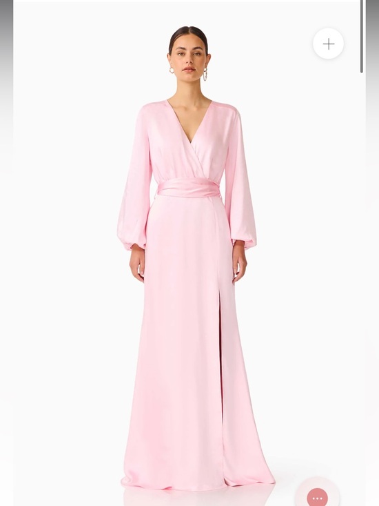 Elliatt | Dresses | Elliatt Kia Pale Pink Satin Vneck Draped Long ...